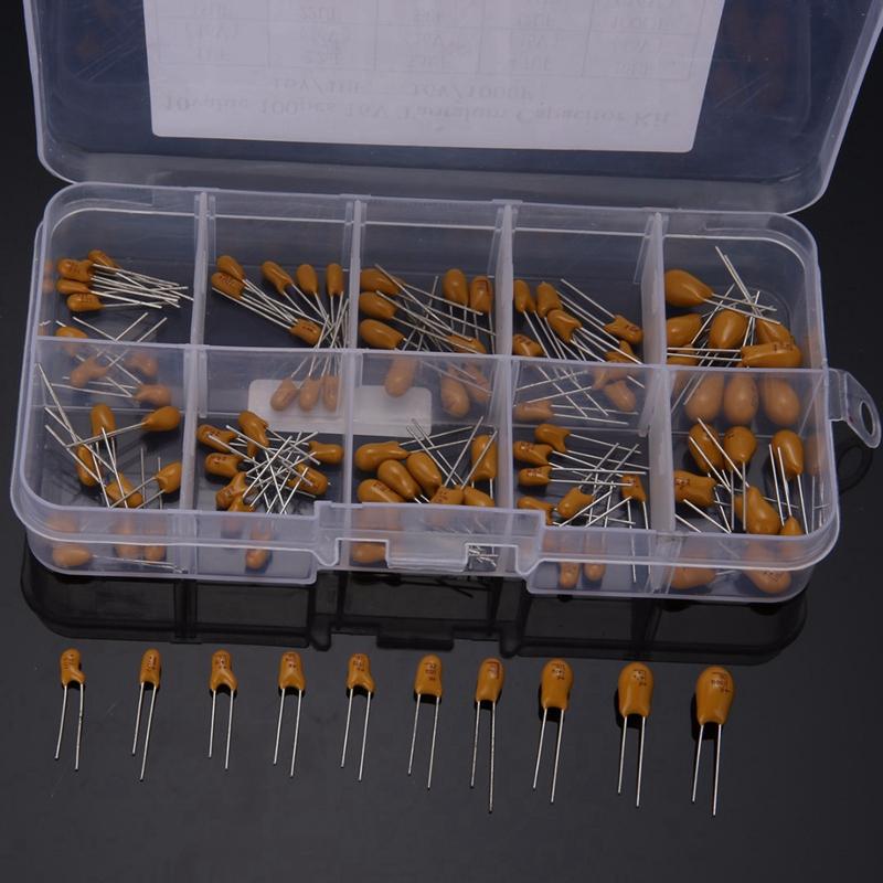100Pcs Tantalum Capacitor High Precision 16V 10 Values 1Uf-100Uf ...
