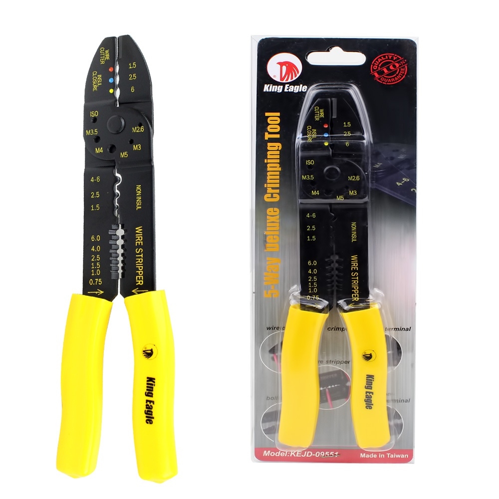 King Eagle คีมย้ำหางปา คีมปอก คีมตัดสายไฟ คีมย้ำหางปลาสายไฟ KEJD-09 ตรา ...
