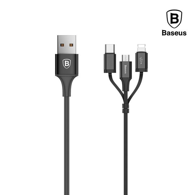 สายชาร์จ Baseus Excellent 3in1 USB - micro USB / Lightning / USB-C ...