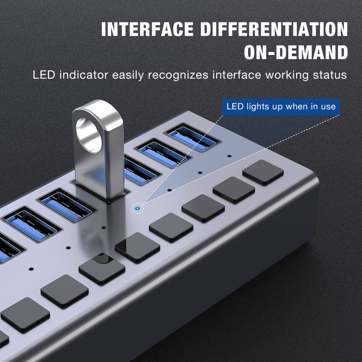 ACASIS 710 Port USB 3.0 HUB Support BC1.2 Charging with 12V Power ...