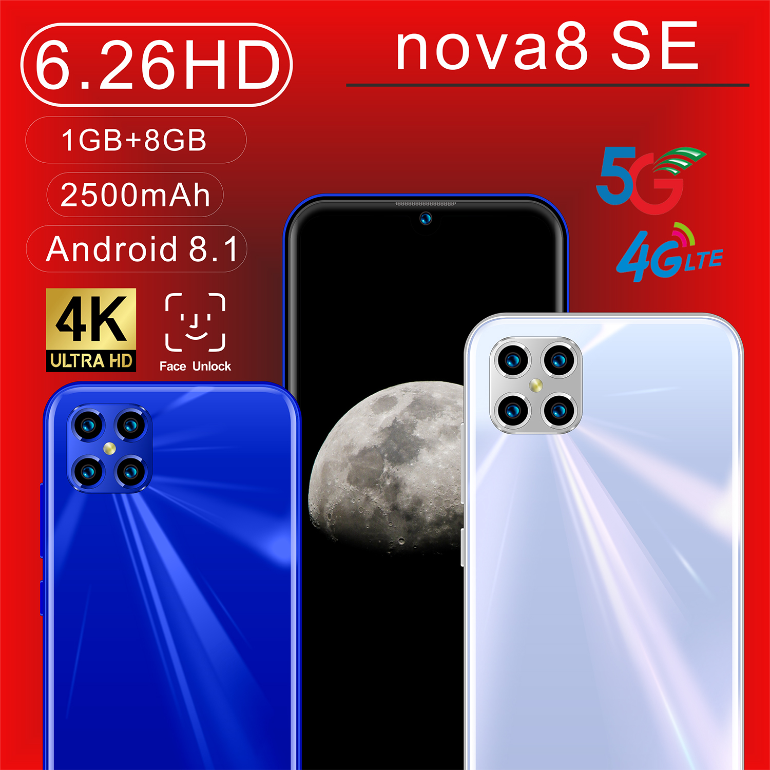 Huawei NOVA8se สมาร์ทโฟน 6.26 นิ้วหน้าจอขนาดใหญ่ 4K5G หน้าจอสัมผัสโทรศัพท์มือถือผู้ขายรับประกัน ...