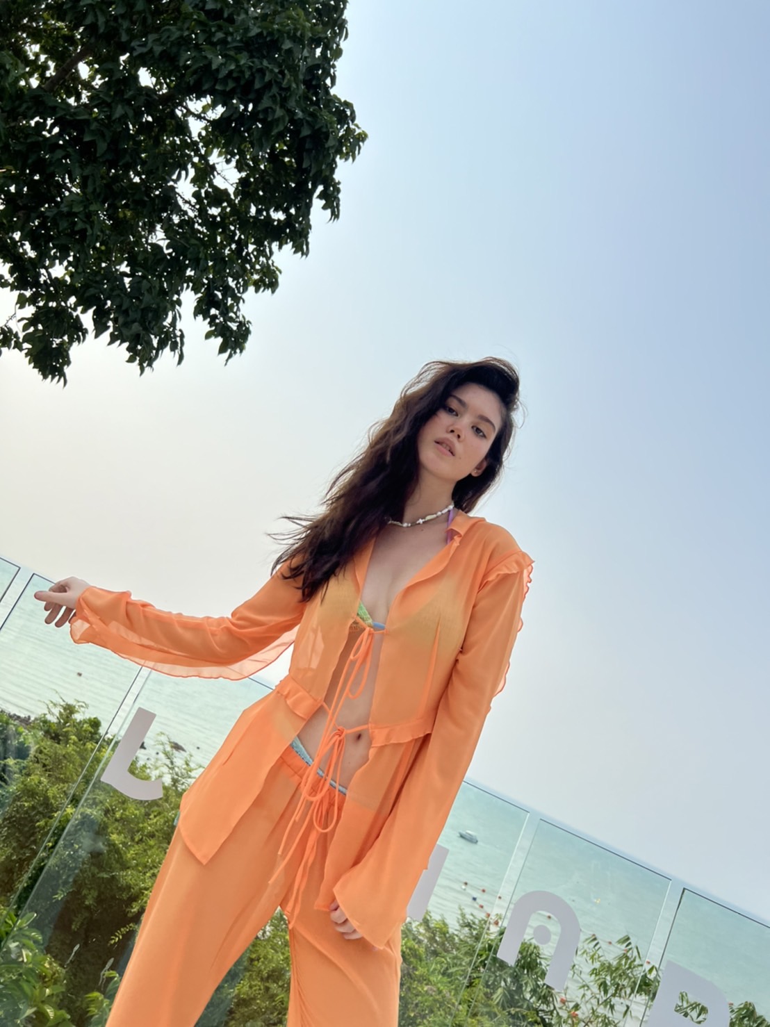 THREE THE LABEL - BONNIE SET - เซ็ตเสื้อกางเกงซีทรูใสคลุมบิกินี่ - Three.thelabel - ThaiPick