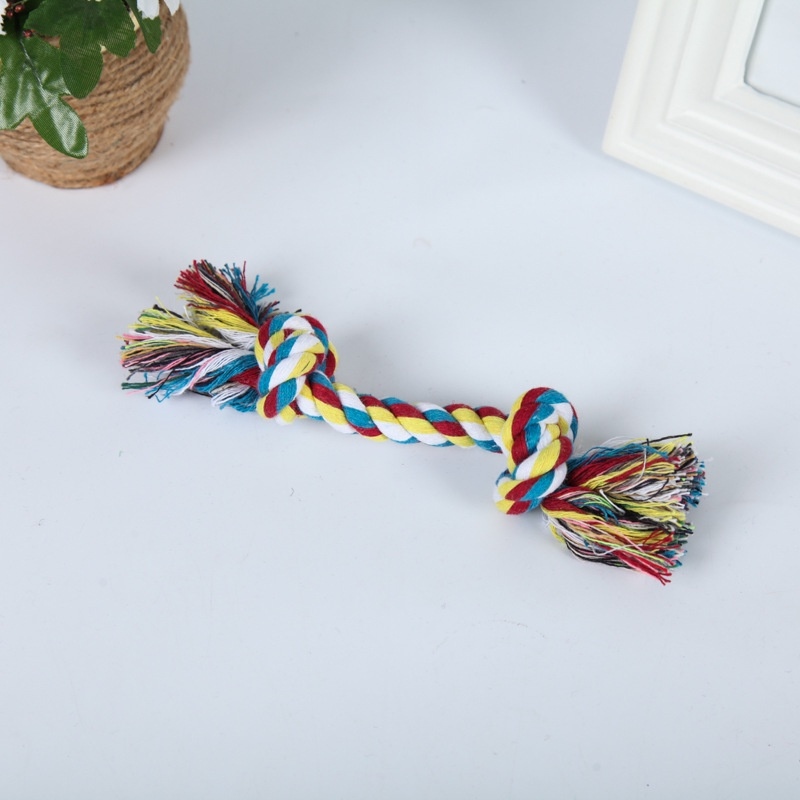 Pet Dog Durable Rope Bite Toys Dog Rope Chewing Bite Knotted Toy Cotton ...