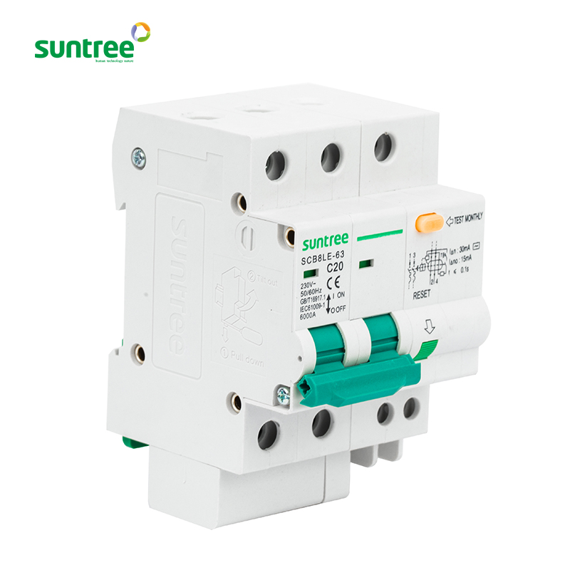 RCBO เบรกเกอร์ กันไฟดูด ตัดกระแสไฟรั่ว Suntree RCBO Breaker SCBBLE ...