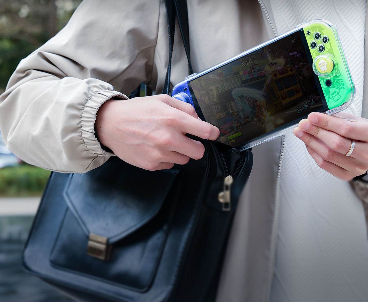 Iine เเคสและอุปกรณ์ Nintendo Switcholed เเคส กันฝุ่น กล่องPCป้องกัน โปร่งใสกันฝุ่นแม่เหล็ก ...