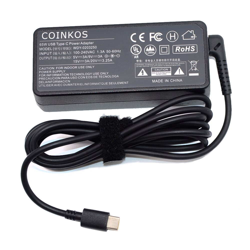 65W 20V 3.25A Laptop AC Charger for Lenovo ThinkPad X1 Carbon 2017 2018 ...