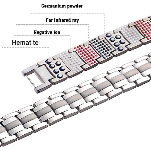 Mens Health 100 Pure Titanium Magnetic Bracelet Men Silver Color Chain ...