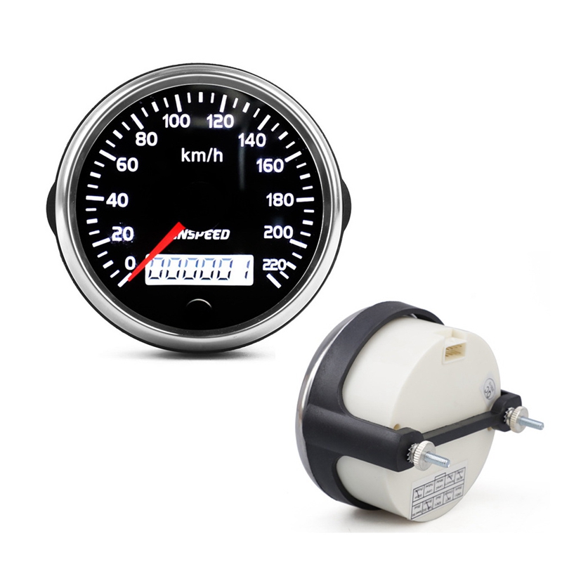 CNSPEED Universal Speedometer 12V/24V Odometer 85mm 220Km/H for Car ...
