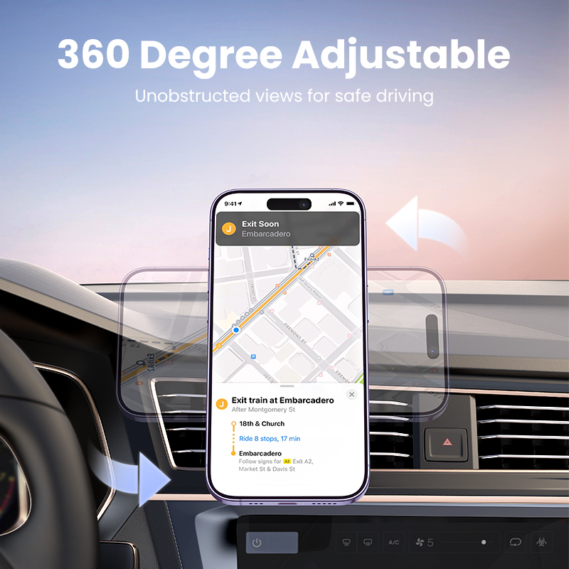 MountUGREEN Car Magnetic Phone Holder with 2pcs Free Plates Compatible ...