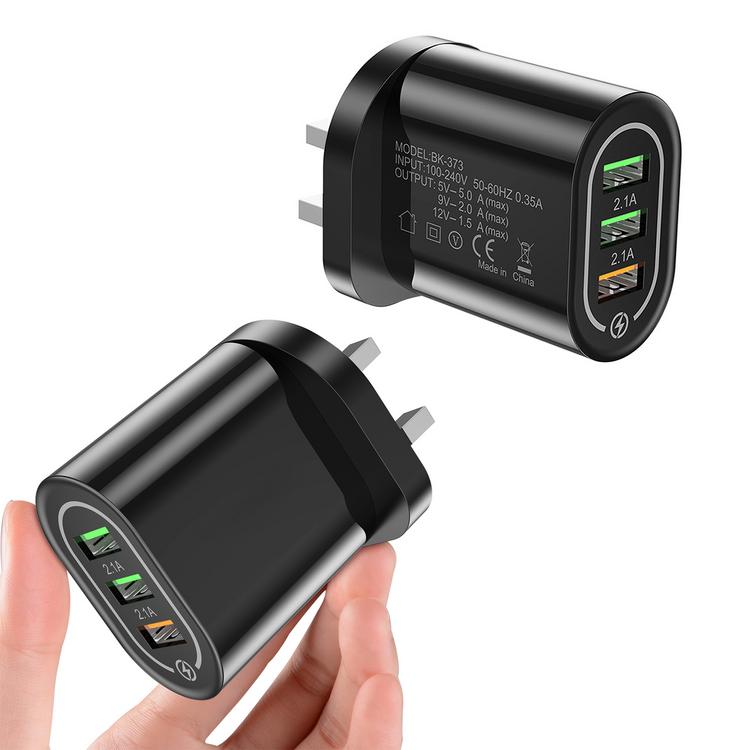 USB Wall Charger Block 3-Port USB Plug Cube Portable Wall Charger Plug ...