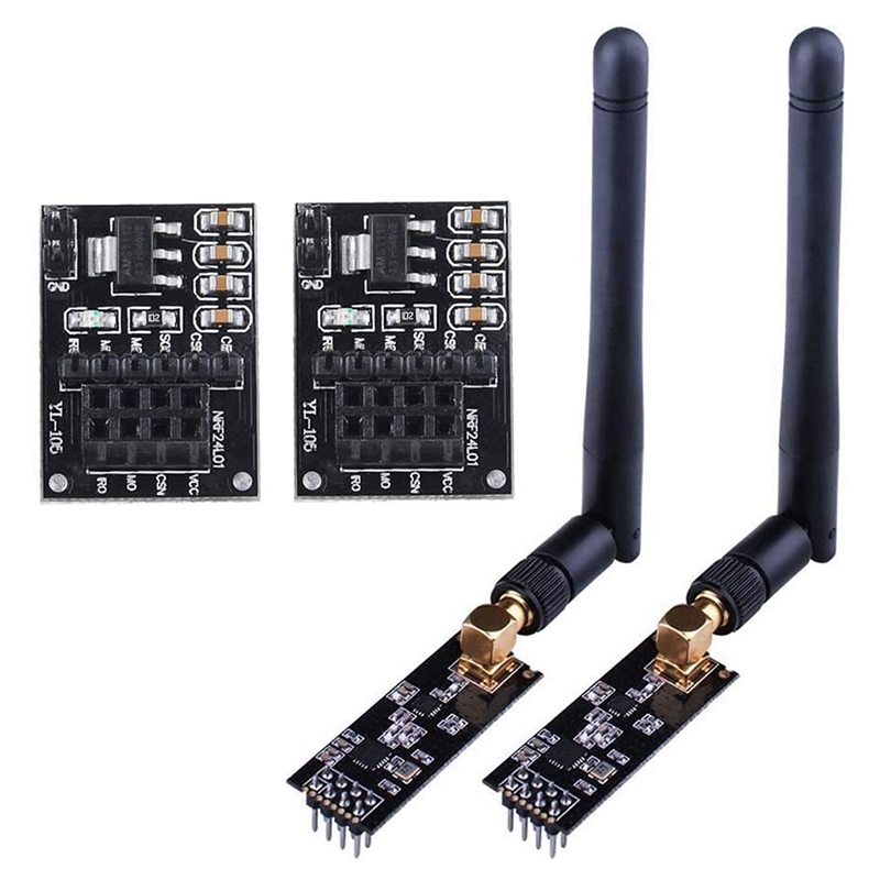 2Pcs NRF24L01+PA+LNA RF Transceiver Module with SMA Antenna 2.4 GHz ...