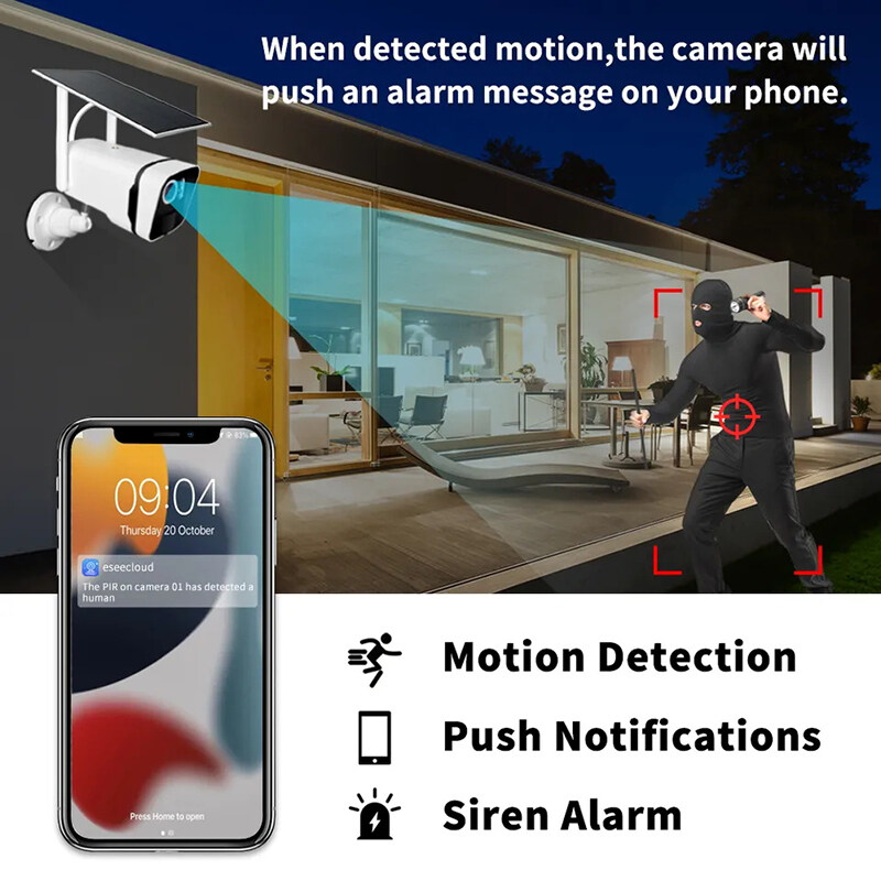 Wistino Solar Wifi Kit 4ch Wireless HD 4MP Motion Detection IP Camera ...