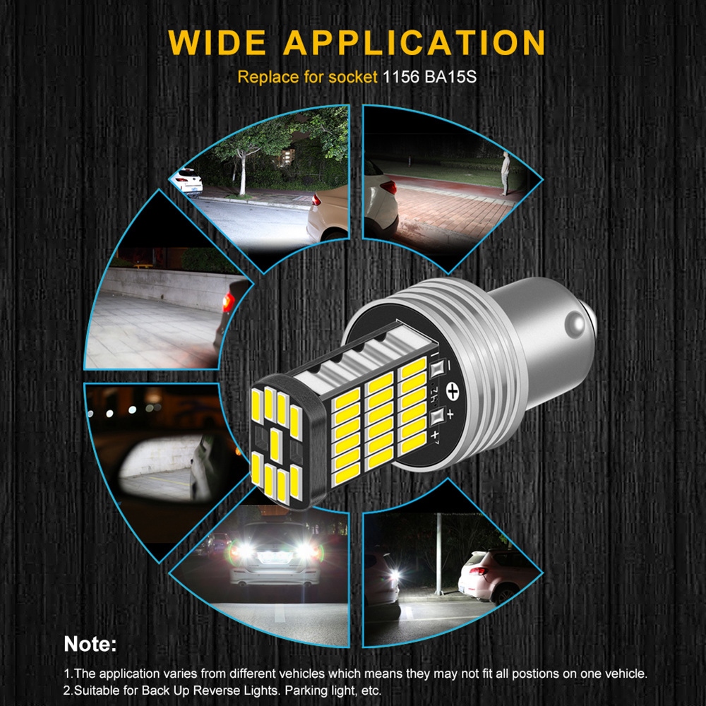 2pcs P21W Rear Reversing Light LED 1156 BA15S 7056 LED Bulbs Backup ...