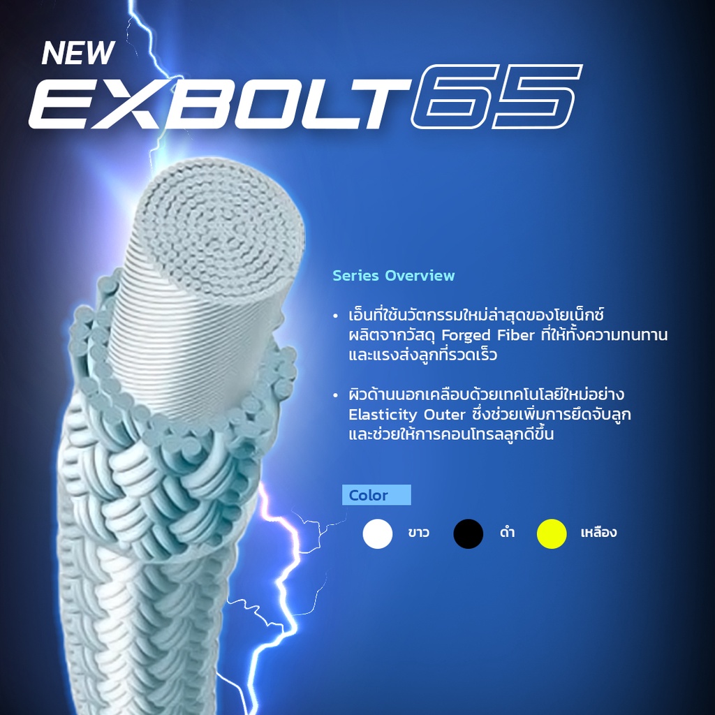 YONEX EXBOLT 65 เอ็นแบดมินตัน เส้นใยถักขนาด 0.65 มม. ผลิตประเทศญี่ปุ่น ...