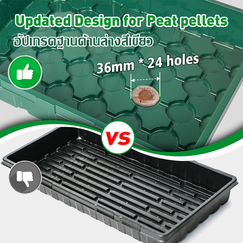 ฝาปิดช่องลมถาดเพาะชำ ถาดปักชำ ถาดเพาะเมล็ดมีฝาครอบ กล่องเพาะเมล็ด ...