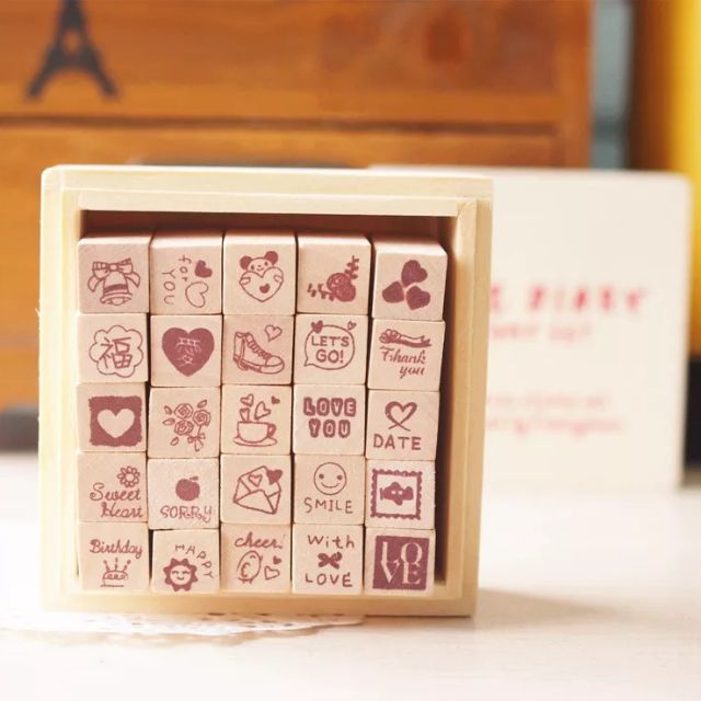 H096 ตัวปั๊ม ตรายาง ตราปั๊ม Love Diary Stamp set (มีหมึกแยกขาย) - shop ...