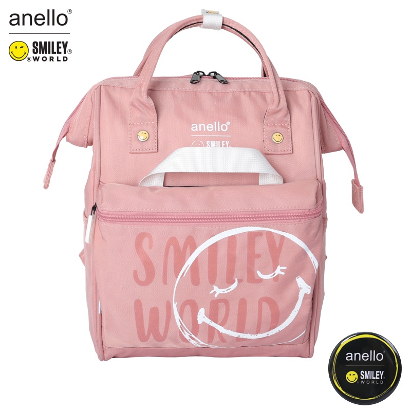 พร้อมส่ง anello x SMILEY กระเป๋าเป้แฟชั่น ช่องเยอะใส่ของได้เยอะ ผ้ากัน ...
