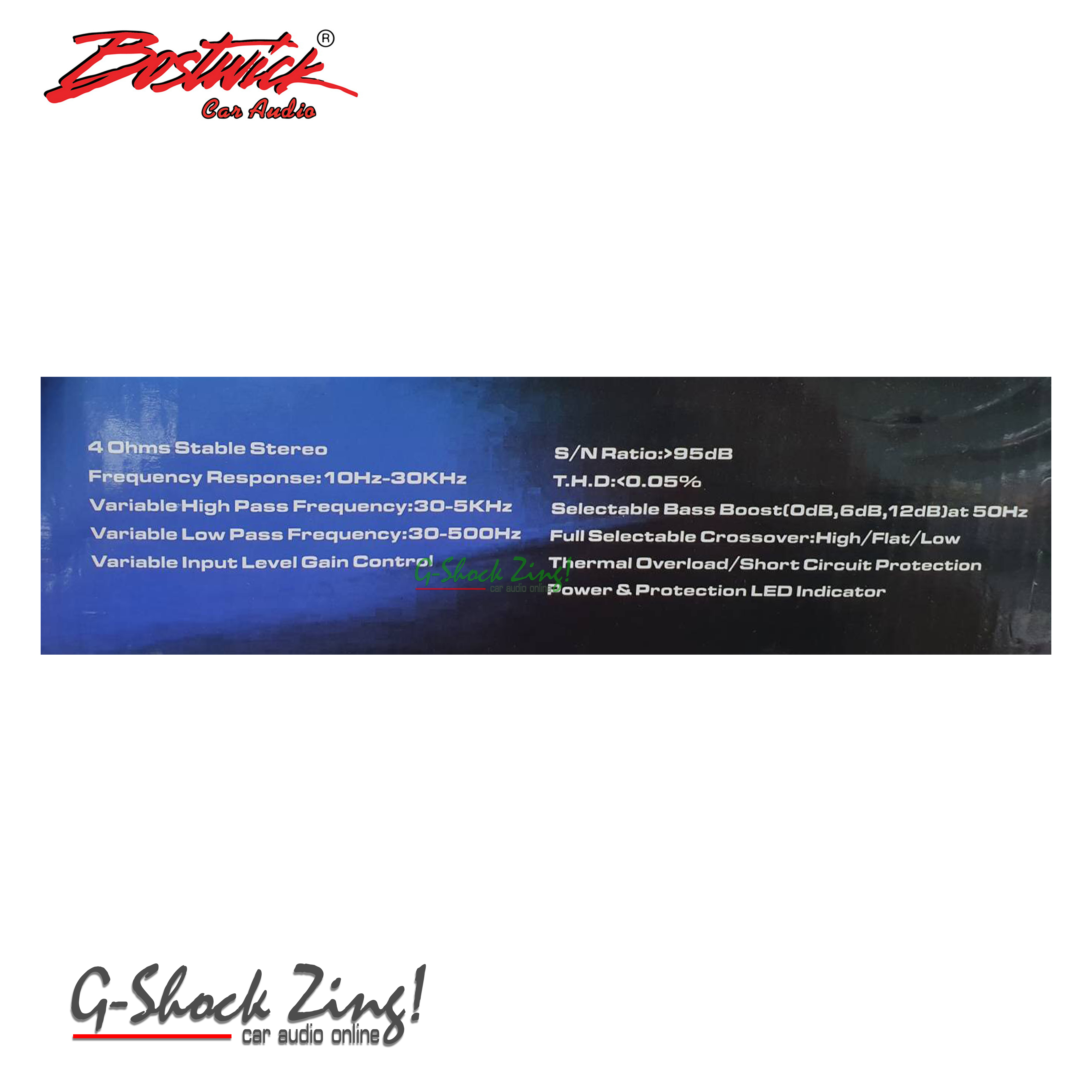 BOSTWICK เครื่องเสียงรถยนต์/เพาเวอร์แอมป์ 4Channel สำหรับขับลำโพงเสียง ...