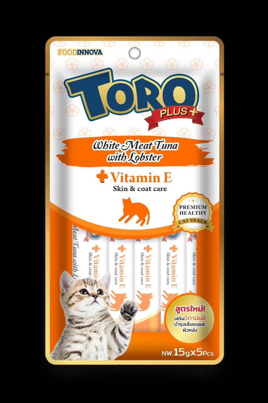 Toro Toro Plus ขนมแมวเลีย คละรสชาติ ปลาทูน่าเนื้อขาว สำหรับแมว 2 เดือน ...