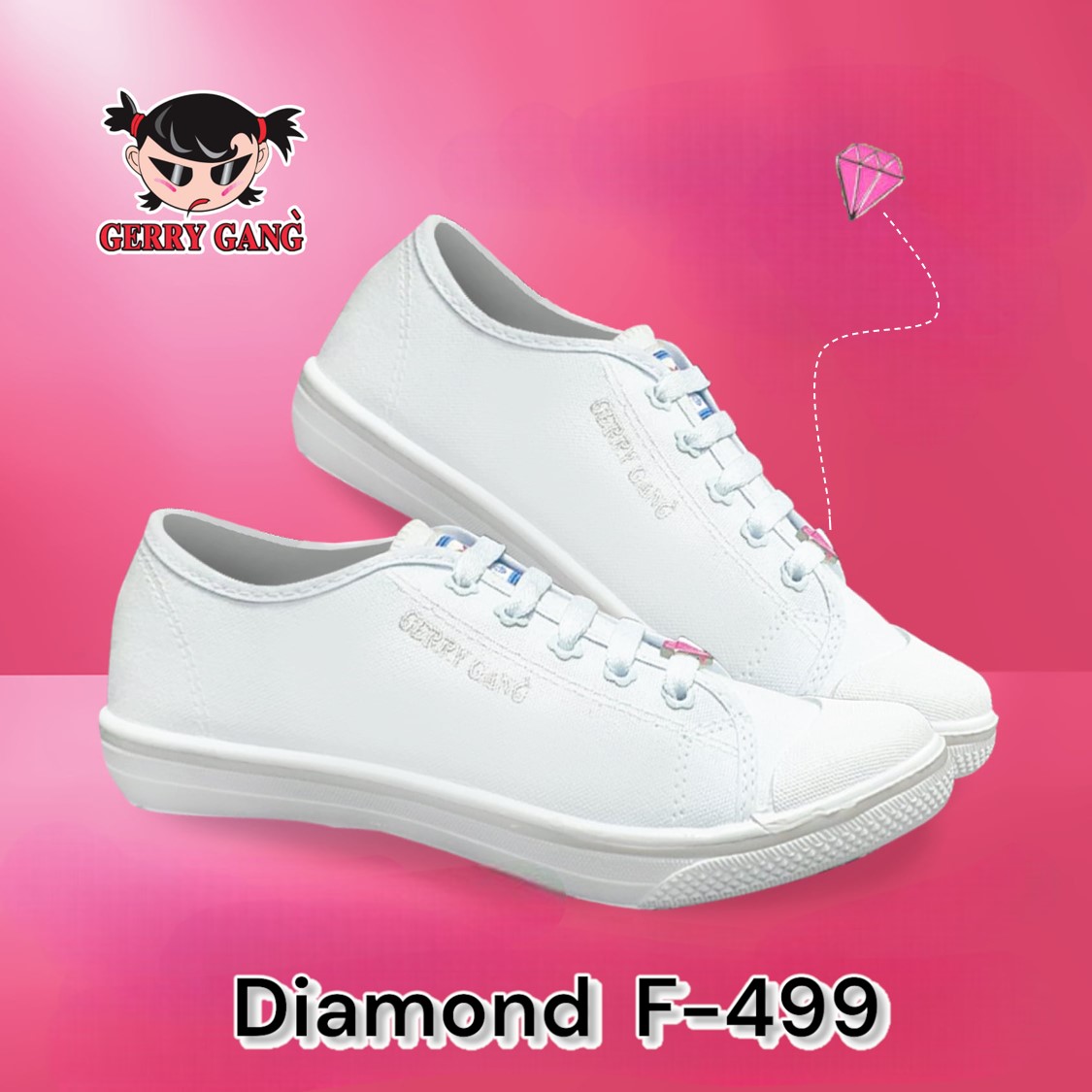 รองเท้านักเรียน หนังดำ ตัวล็อก Gerry Gang รุ่น FBS -G6407 Size 35-44ส่ง ...