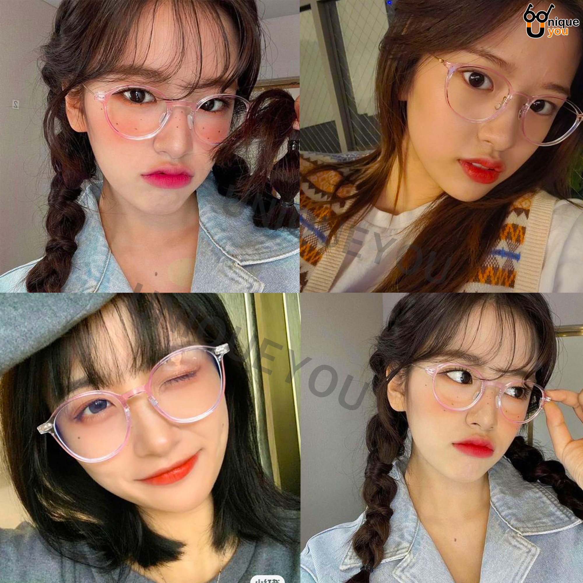 Uniqueyou แว่นสายตาสั้นและสายตายาว เลนส์กรองแสง Blue filter แว่นตากรองแสงสีฟ้าที่มีโทษ แถมซองผ้า ...