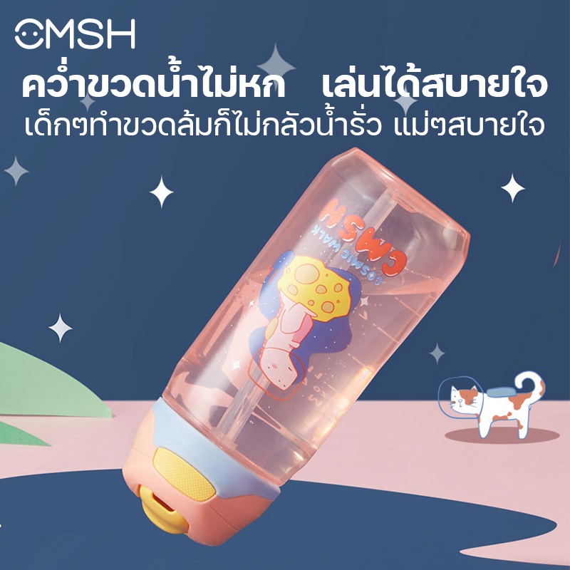 TKK(cmsh) กระบอกน้ำเด็กพกพาไปโรงเรียน วัสดุ bpa free ขวดน้ำเด็กลายสัตว์น่ารัก ความจุ 500ml ...