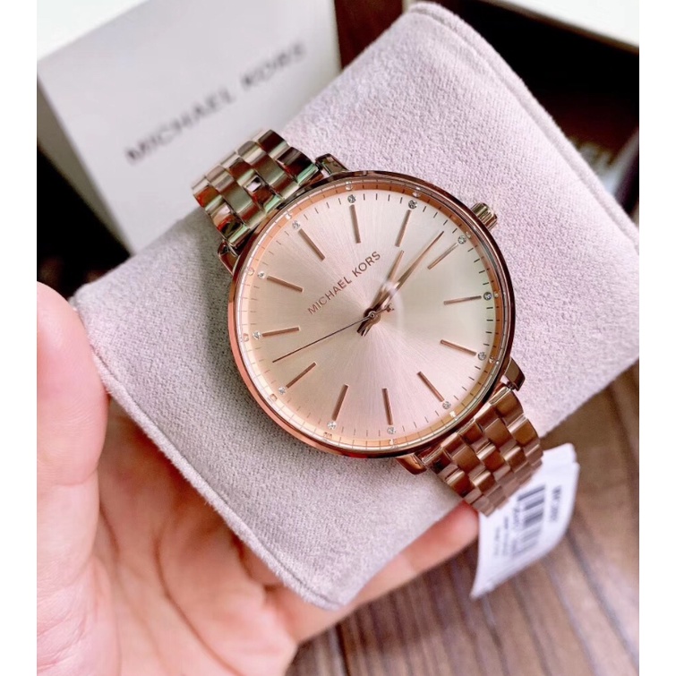 Michael Kors Rose Gold นาฬิกานาฬิกาแฟชั่นสตรีนาฬิกาสุภาพสตรีของแท้ ...