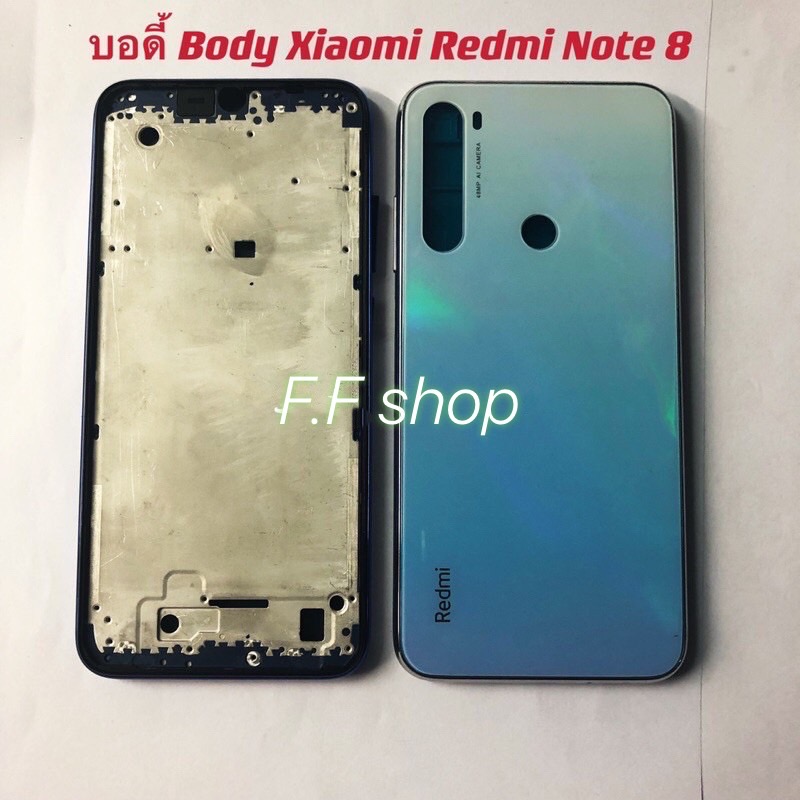 บอดี้ Body ฝาหลัง + เคสกลาง Xiaomi Redmi Note 8 ฝาหลัง Xiaomi Redmi Note 8 Note8 สี ดำ ฟ้า น้ำ ...
