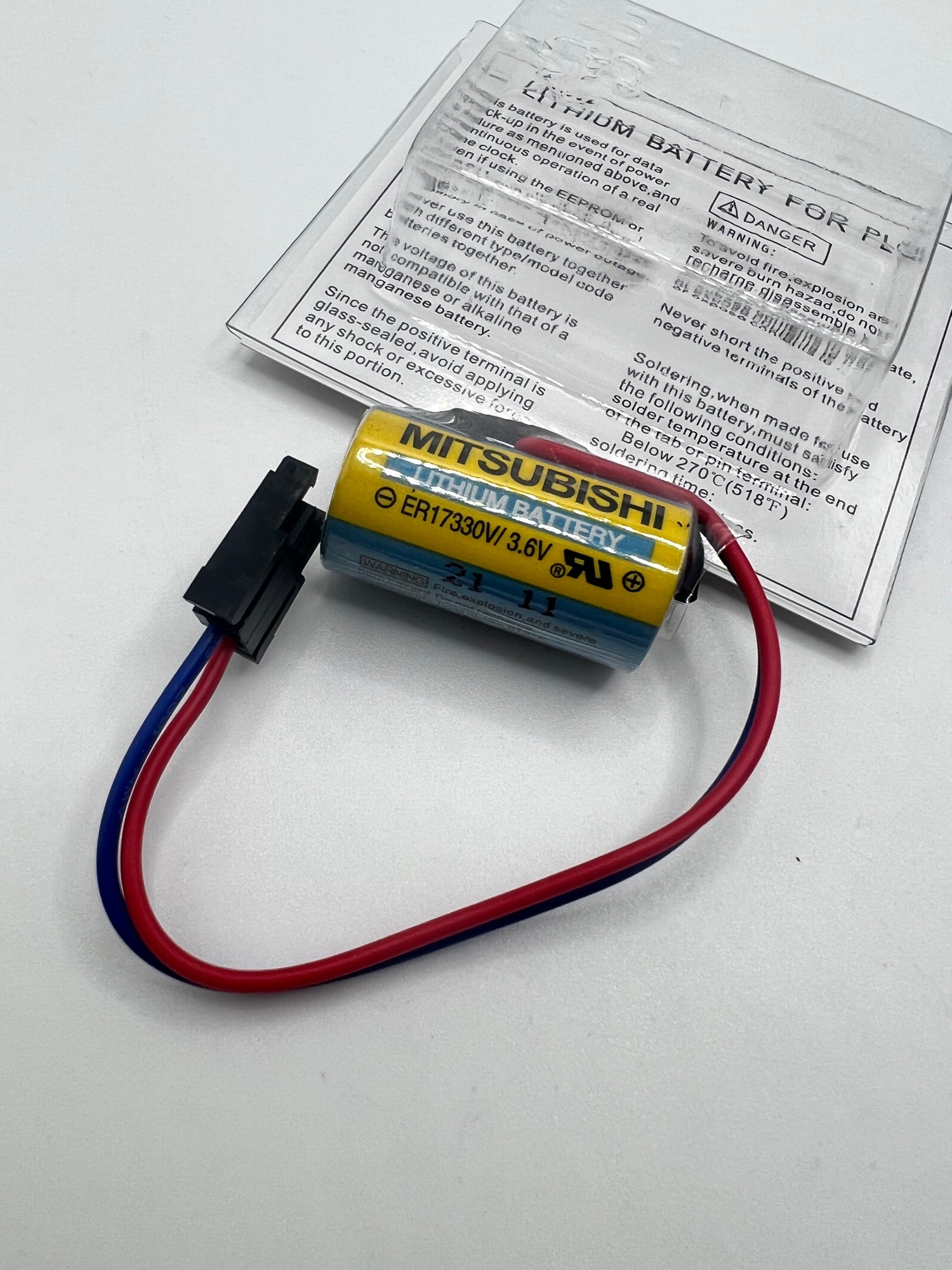 ถ่านPLC Mitsubishi ER17330V 3.6V A6BAT Lithium PLC Industrial Battery ...