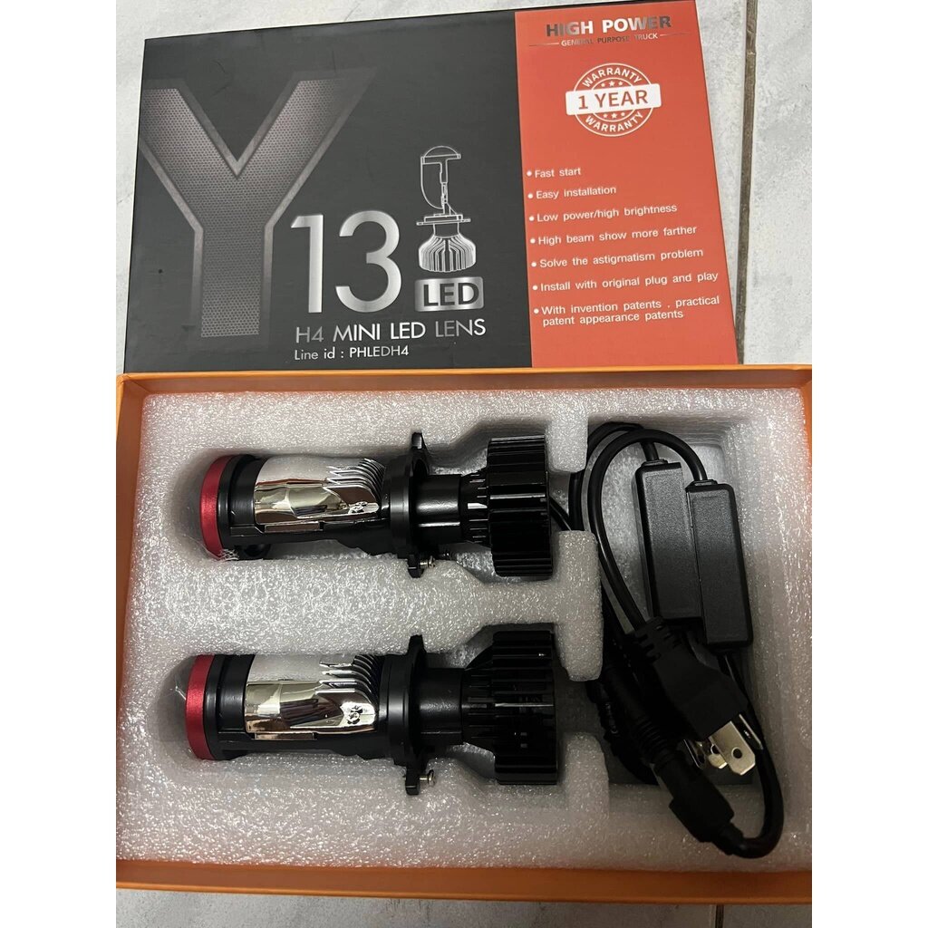 คู่ หลอดไฟ LED รุ่น Y6 Y7 Y8 ขั้ว H4 16,000 ลูเมน 90w รับประกัน1ปี 🔥ตัว ...