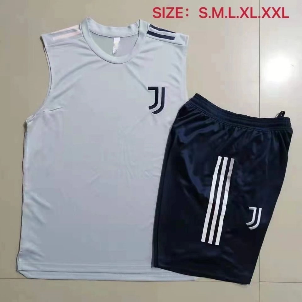 Juventus grey training suit shirt vest suit men's football team 2021 ...