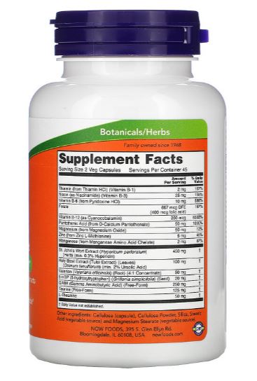 Now Foods, Mood Support with St. John's Wort, 90 Veg Capsules ...