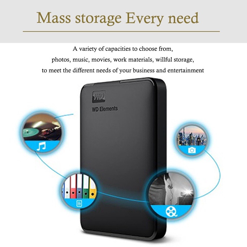 ประเทศไทยส่ง Western Digital External Hard Drive 1TB/2TB 2.5 นิ้ว USB3 ...