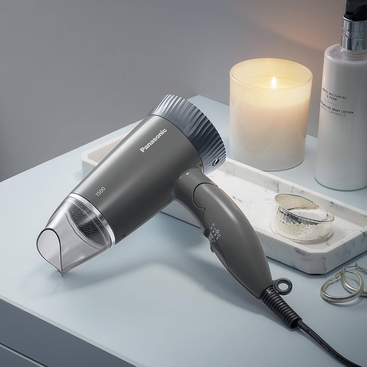 PANASONIC ไดร์เป่าผม (เสียงเงียบพิเศษ 1500W) EH-ND57-H สีเทา ประกัน ...