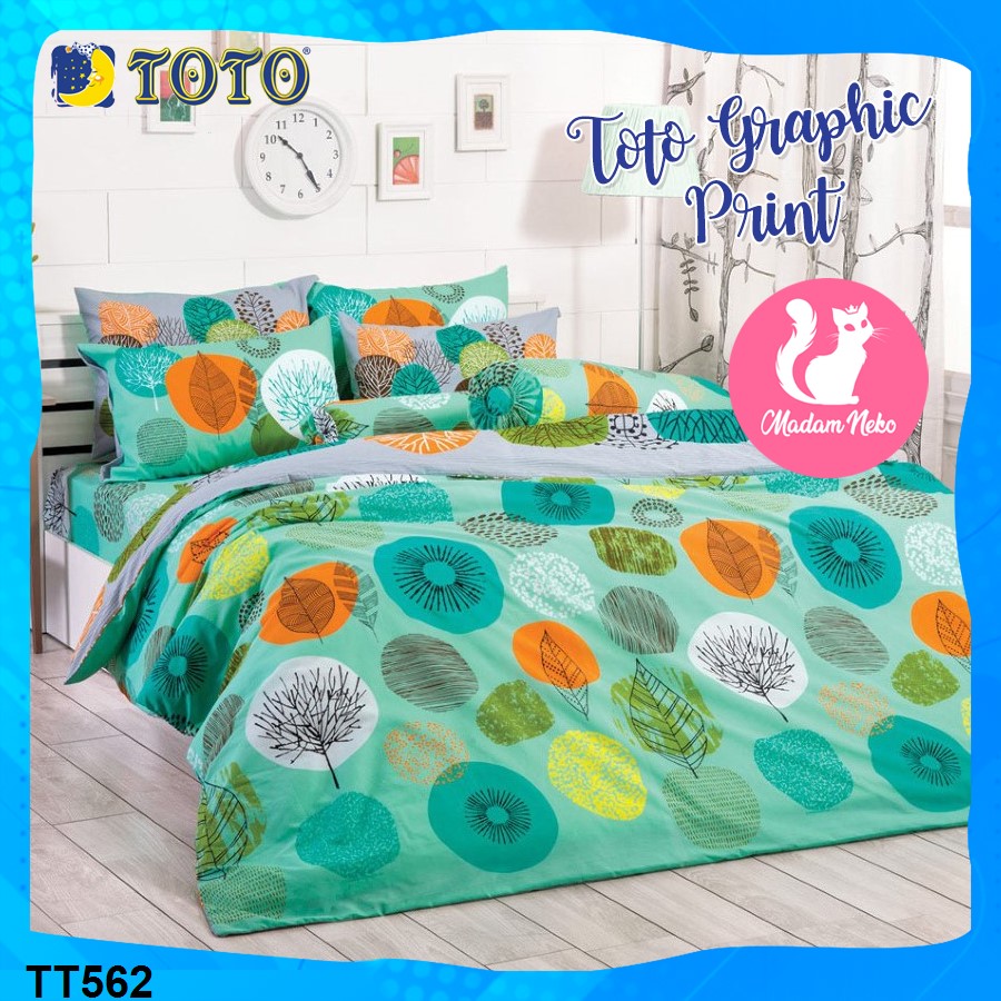 Toto ผ้าปูที่นอน (ไม่รวมผ้านวม) พิมพ์ลาย กราฟฟิก Graphic Print TT562 (เลือกขนาดเตียง 3.5ฟุต/5ฟุต ...