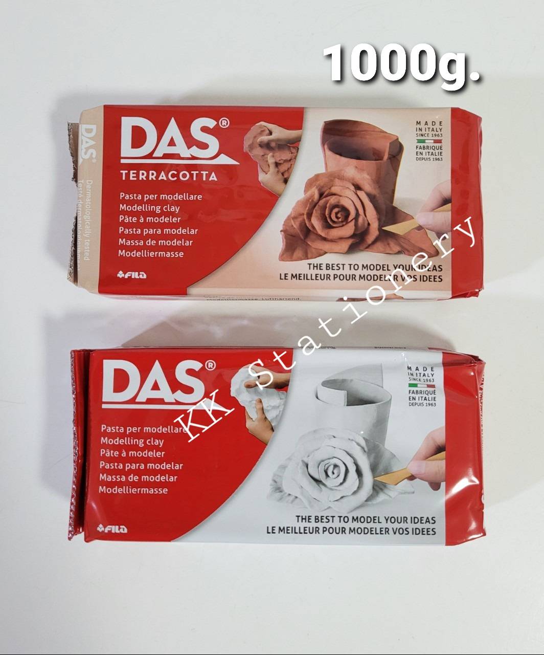 DAS ดินปั้น 1000กรัม สีขาว สีน้ำตาล DAS Air Dry Modelling Clay ...