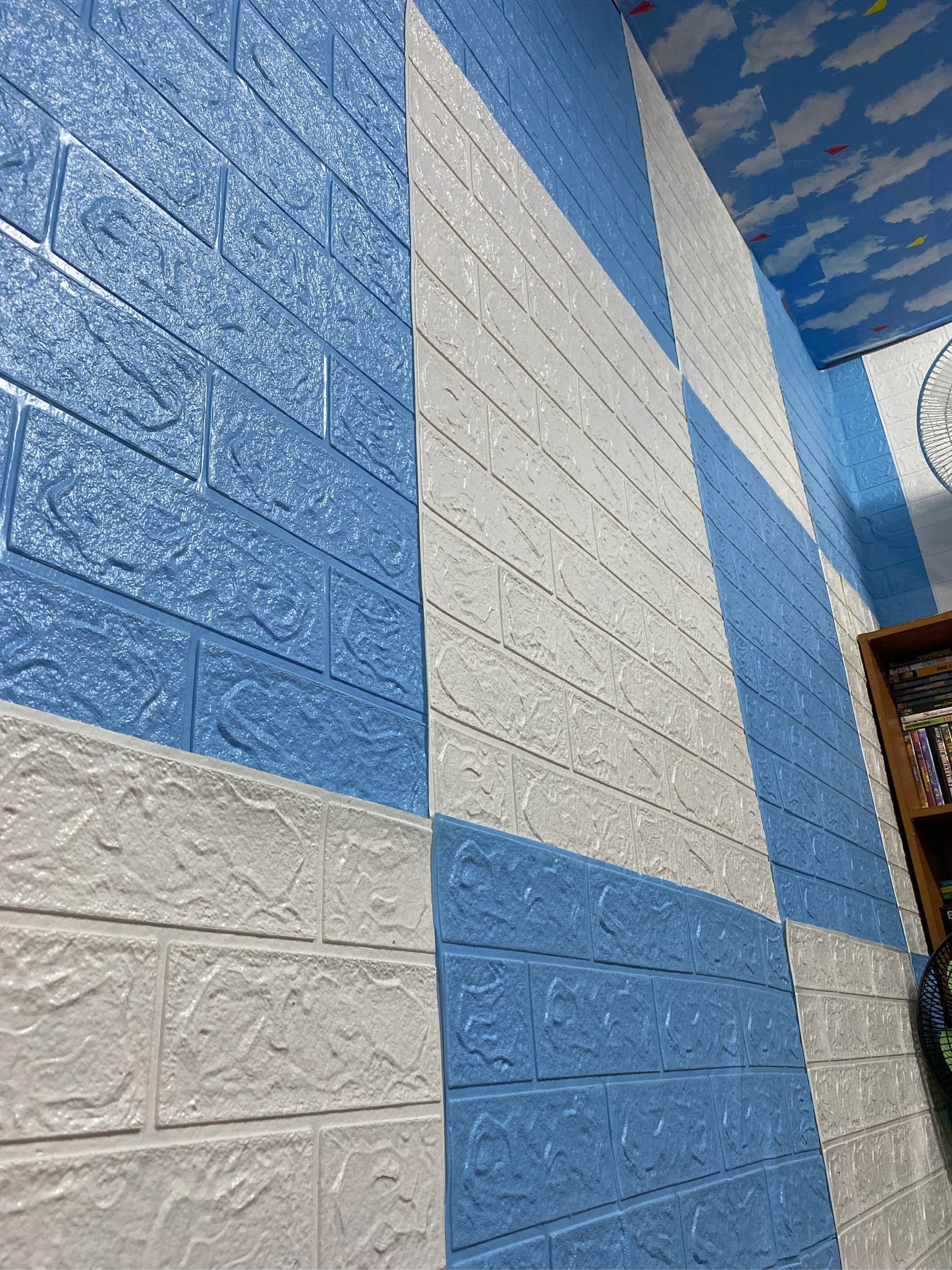 3d Wallpaper ขนาด 70x77 Cm แผ่นใหญ่ วอลเปเปอร์สามมิติ วอลเปเปอร์ผนัง สติ๊กเกอร์ติดผนัง ติดผนัง