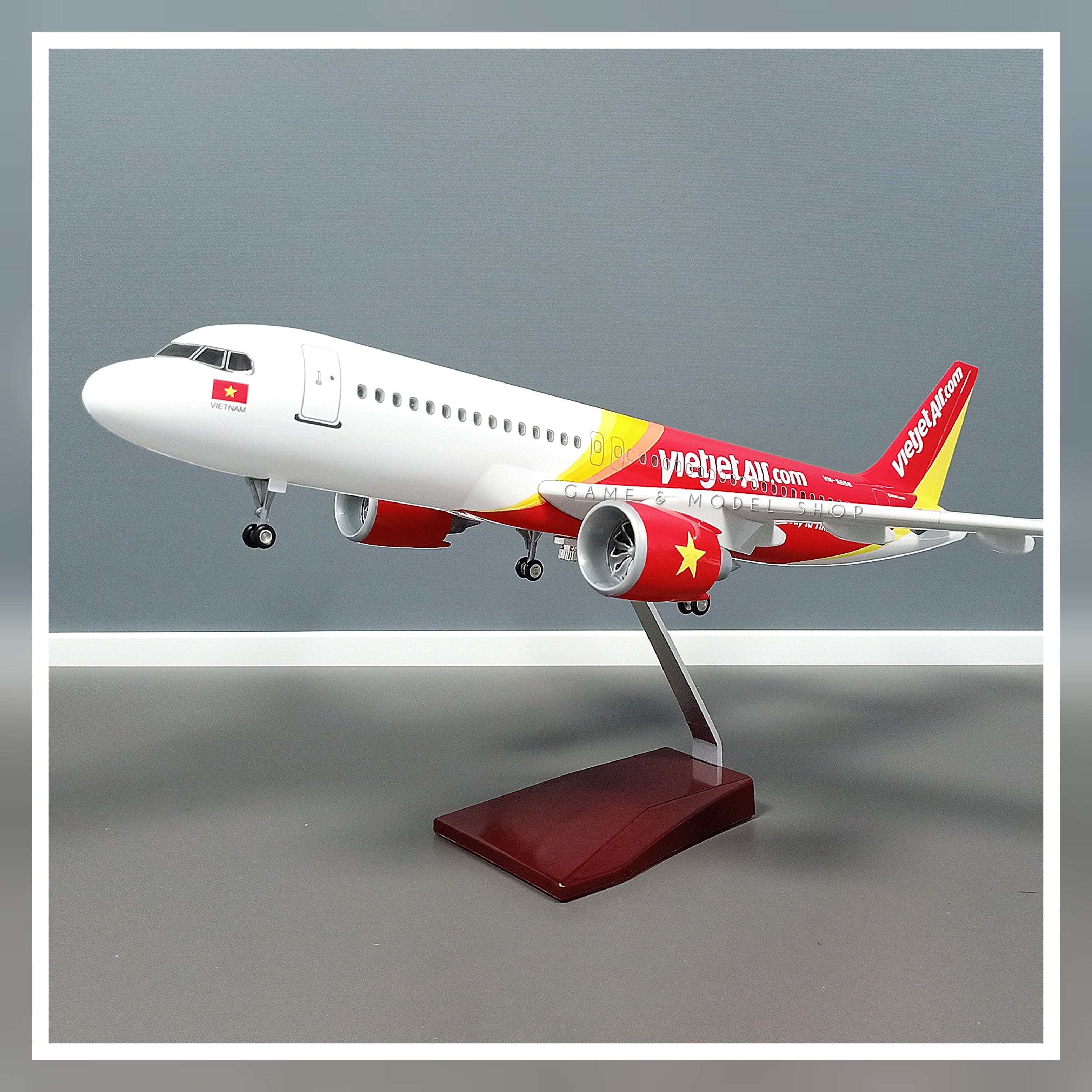 โมเดลเครื่องบิน แอร์บัส Airbus A320 เวียดเจ็ทแอร์ Vietjet Air ยาว 46 ...