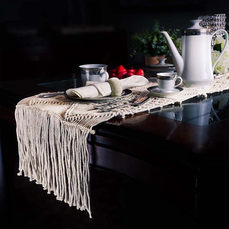 Macrame Table Runner 86 Inch Long,Boho Fall Table Runner for Bohemian ...