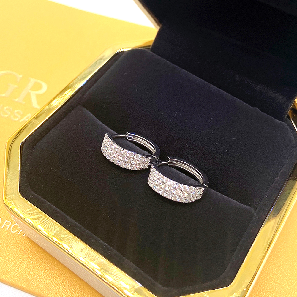 VVS Moissanite เพชรต่างหูคลาสสิกรอบ S925เงินเย็นออกหูกระดุมสำหรับผู้หญิงผู้ชายเครื่องประดับระดับ ...