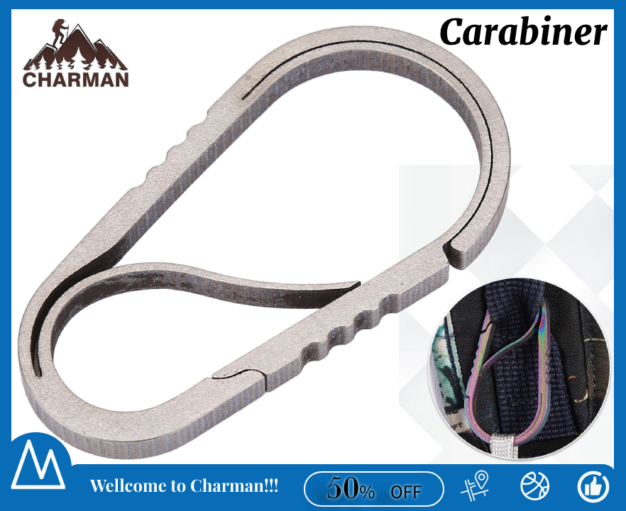 【Charman ร้อน Sale】3สี TC4 Titanium Alloy Carabiner Keychain ล็อค ...