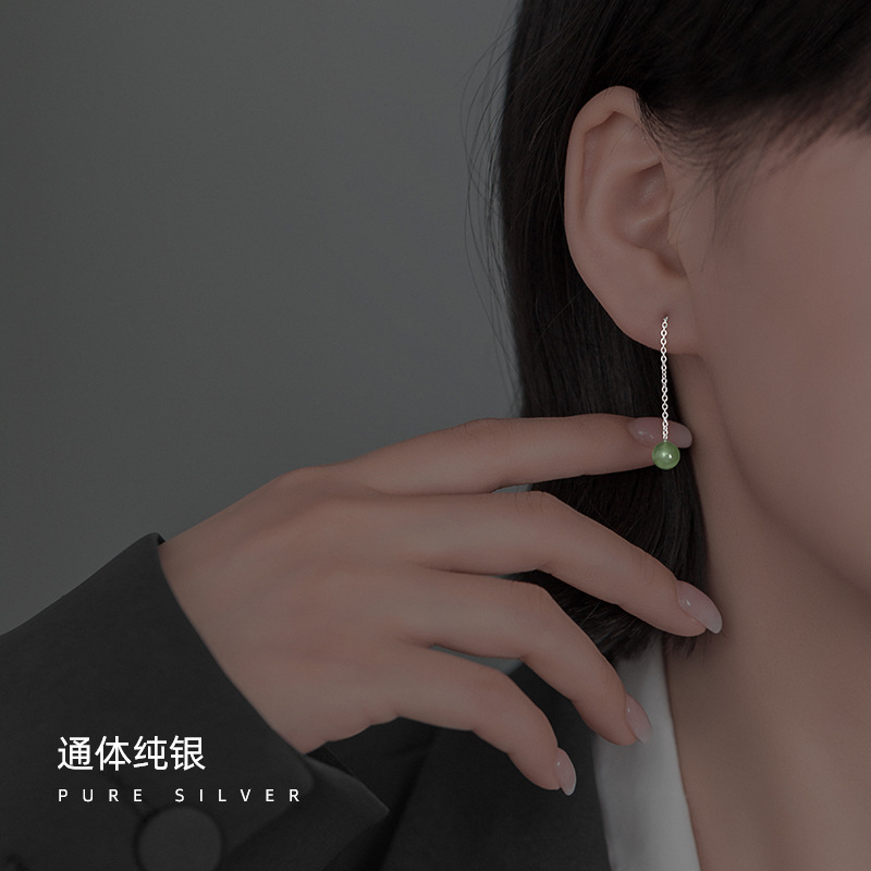 ใต้ต้นไทร s925 สีเงินและเส้นหูผู้หญิงง่ายอารมณ์แฟชั่นต่างหู 2021 ใหม่ต่างหูยาว 48V3 - zvb797 ...