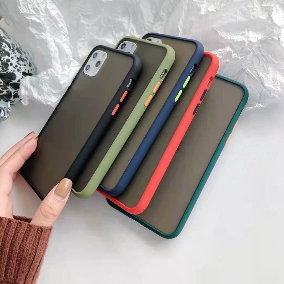 เคสกันกระแทก ปุ่มสีผิวด้าน ออปโป้A37 OPPO Reno2F Reno4Z Reno3pro Reno4 ...