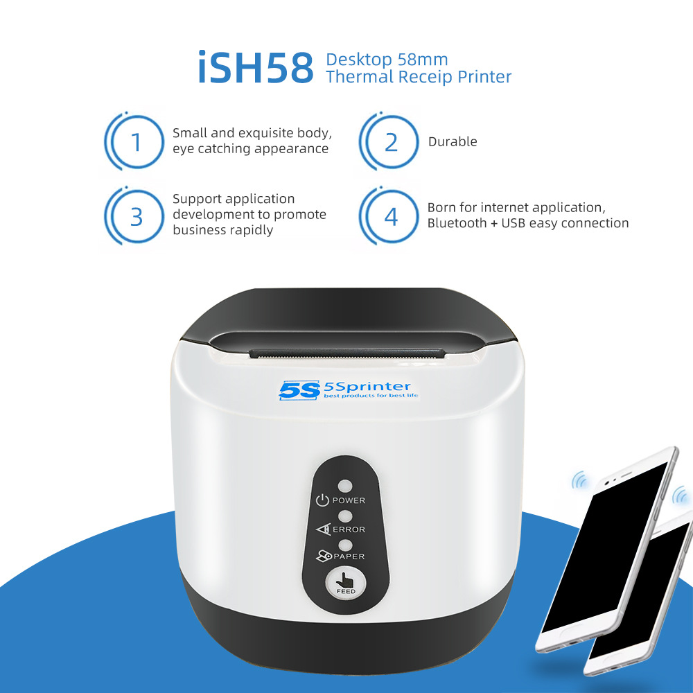 Gainscha GP-ISH58 USB BT เครื่องพิมพ์สลิป-ใบเสร็จ Receipt Printer เครื่องพิมพ์ใบเสร็จ แบบไร้หมึก ...