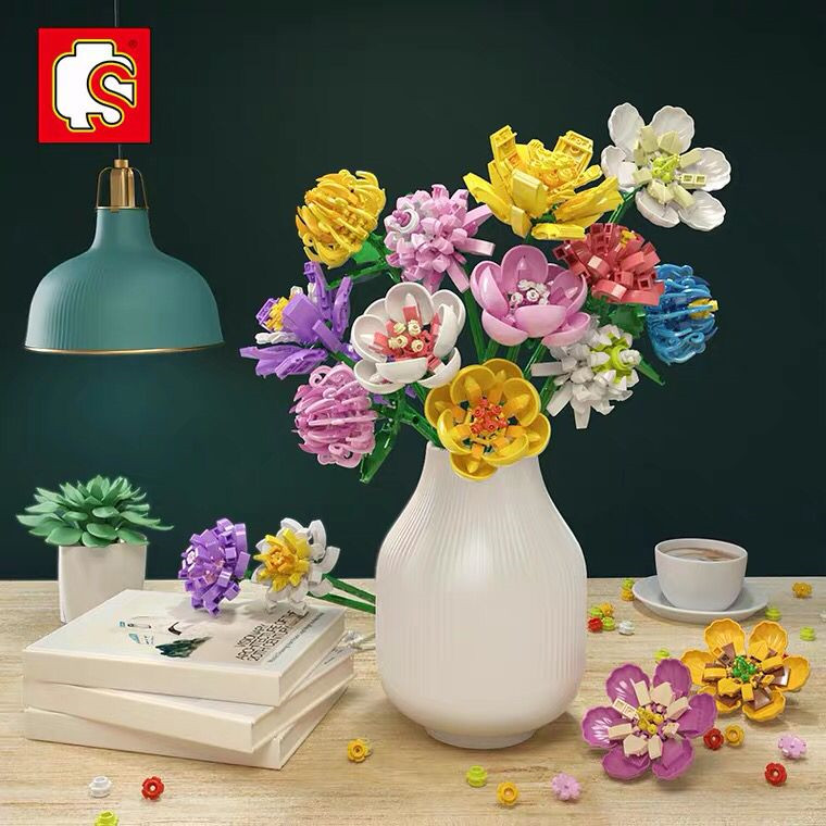 SEMBO BLOCK เลโก้ดอกไม้ ตัวต่อ lego flower เลโก้ดอกไม้ วัสดุเอบีเอส ...