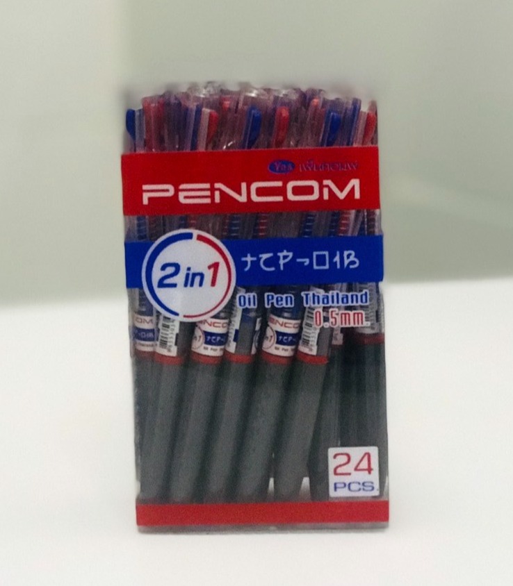 PENCOM ปากกาหมึกน้ำมันแบบกด 2 สี TCP01B - SP-cheap - ThaiPick