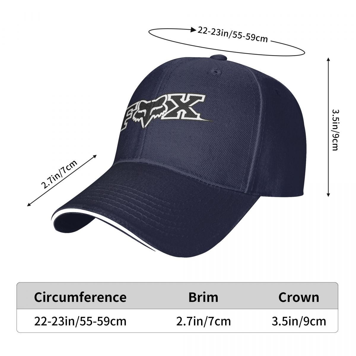 Fox Racing Baseball Cap Adjustable Unisex Casual Visor Hats Sports Hat ...
