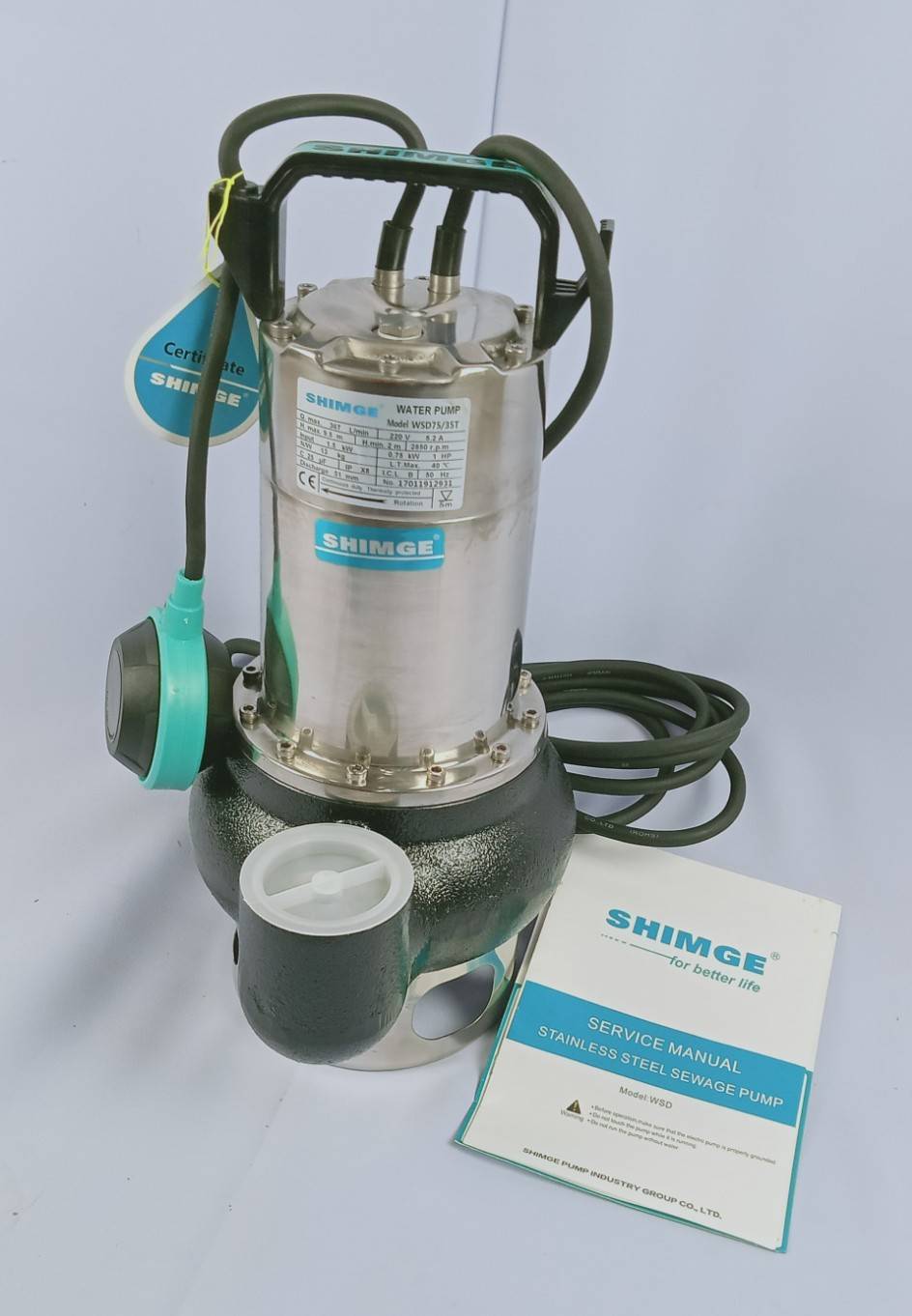 ปั๊มแช่ รุ่น SG-wsd-75/35 ปั๊มจุ่ม ปั๊มแช่ดูดโคลนพร้อมสวิตซ์ลูกลอย ตัว ...