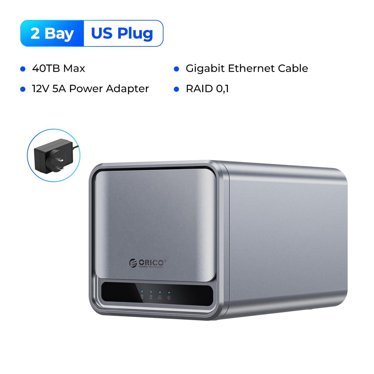 ORICO NAS Personal Network Attached Storage Automatic Backup 2/5 bay ...