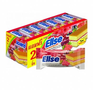 ขนม เอลเซ่ Ellse ยกกล่อง เลเยอร์เค้ก สอดไส้ครีม รสชาติ สตรอเบอร์รี่ ...